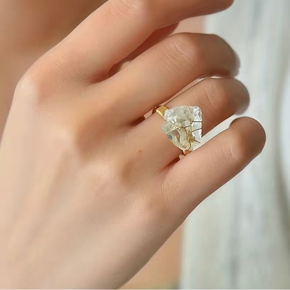 Jewelry | Irregular Natural Stone Adjustable Finger Ring | Poshmark